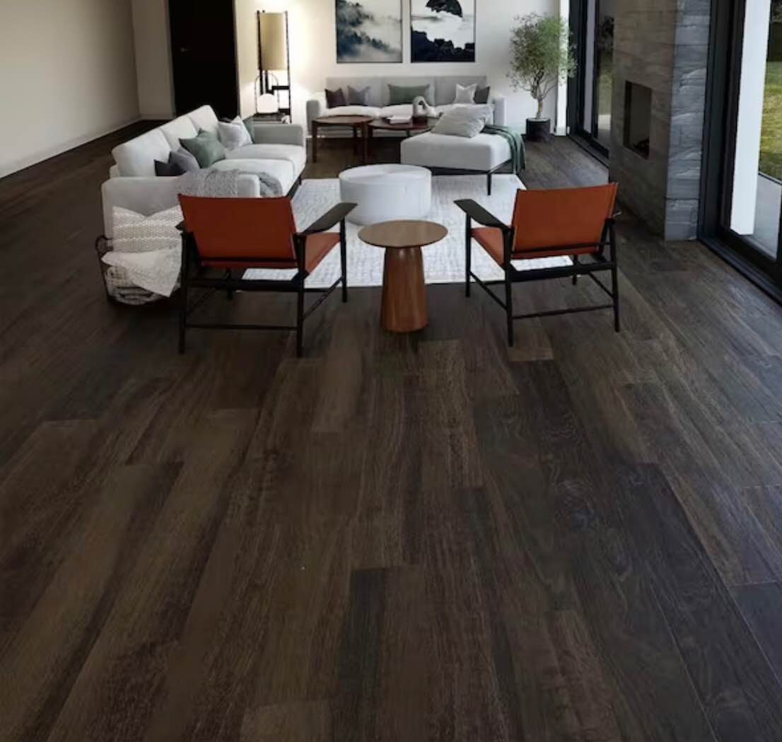 Hudspeth Walnut 22 MIL x 8.7 in. W x 59 in. L Waterproof Click Lock ...