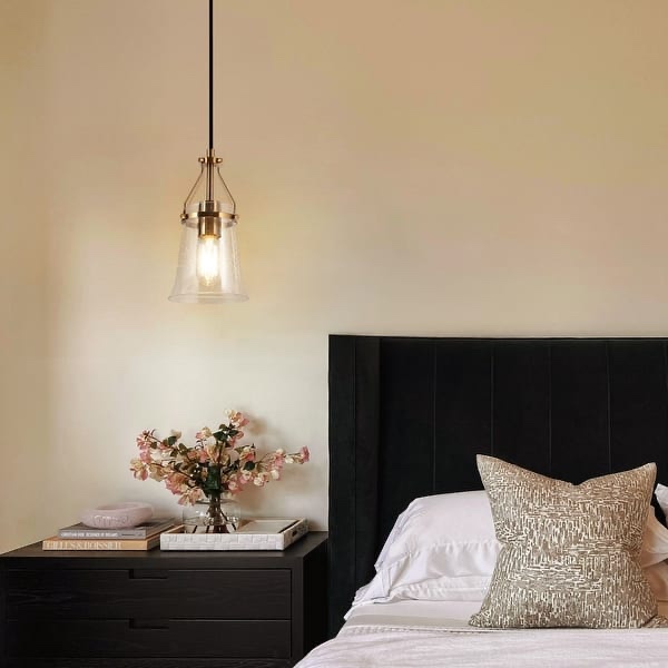Haye Modern Black Gold 1-Light Mini Glass Pendant Lights for Kitchen ...