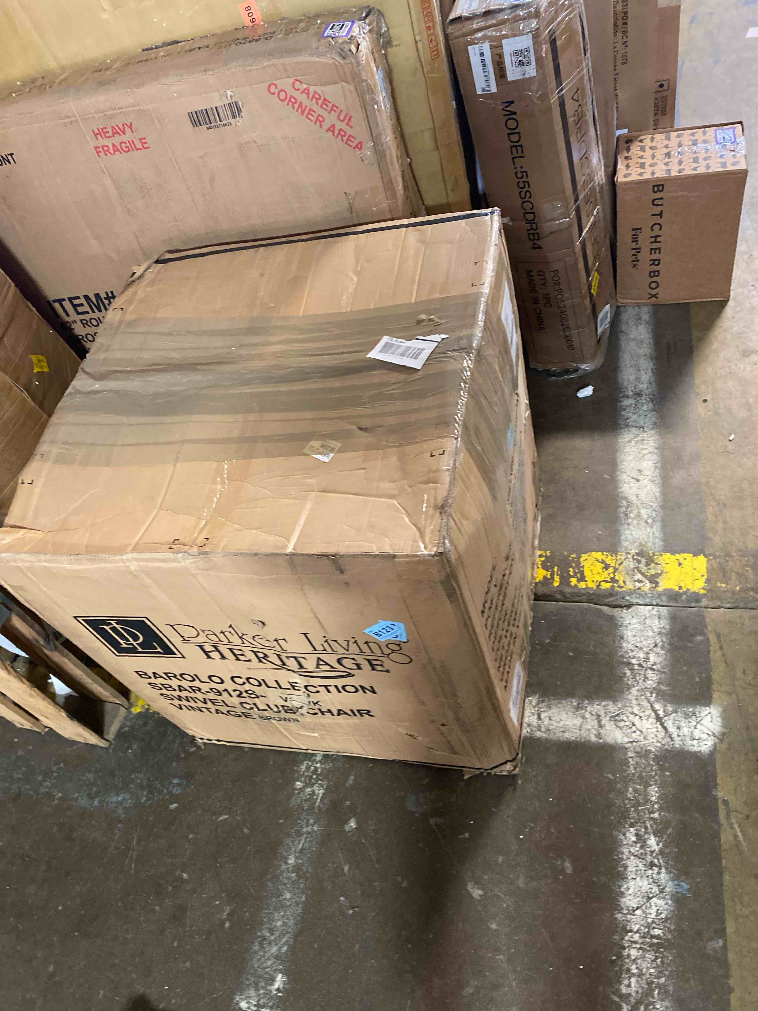 Azurdee Top Grain 100% Genuine Italian Leather Swivel Barrel Chair