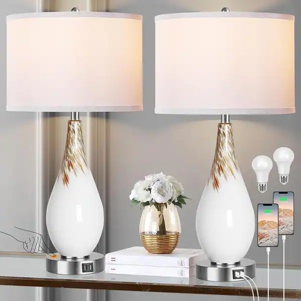 Sold as set 2 boxes Touch Control Table Lamps Set of 2,27.5"Tall Art ...