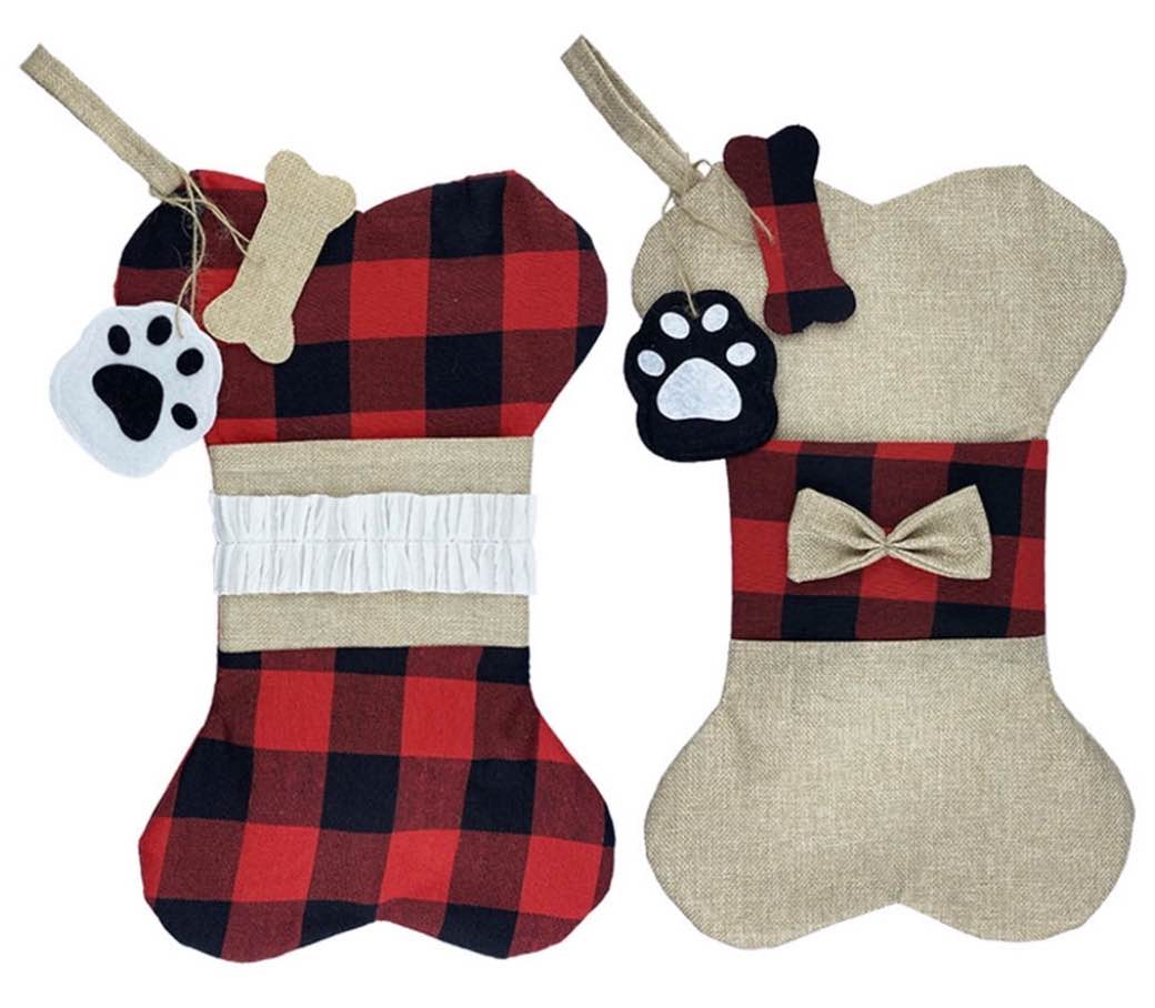 Yansanido Lovely Bone Shaped Christmas Stocking Stuffers Set of 2 ...