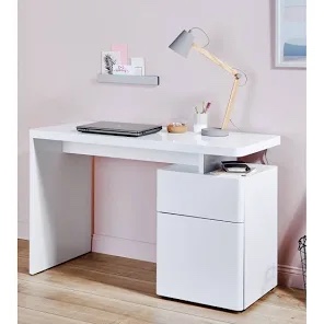 Cuuba Libre Desk East Urban Home Color: High Gloss White- PIECES BROKEN