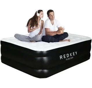 REDKEY Queen Air Mattress with Built in pump Black And White