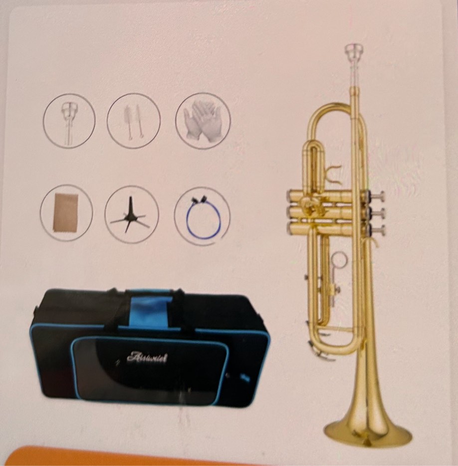 Set for Beginner, Brass Student Trumpet Instrument with Hard Case ...