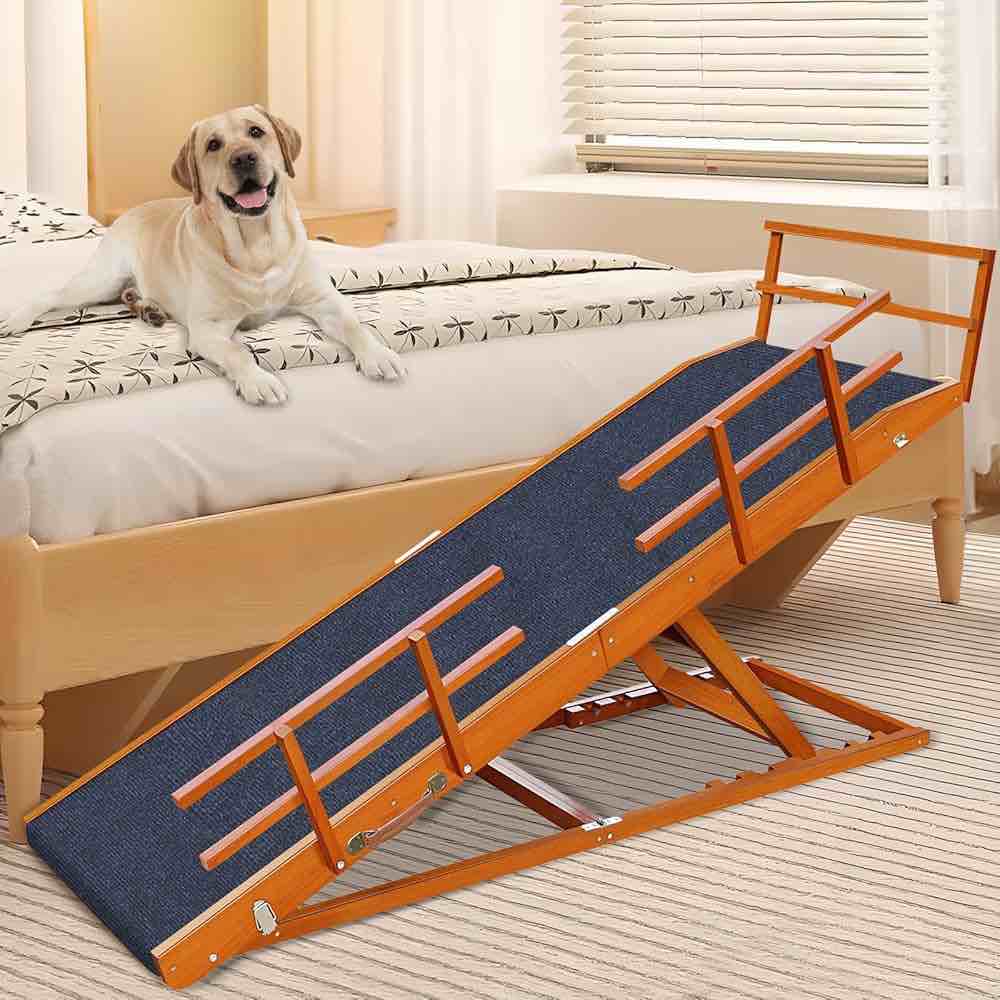 Large Dog Ramp Bed Couch: JOPAVO Wooden Indoor Pet Ramps, 65 Inch Long ...