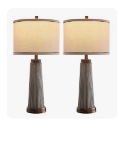 alaric 26” strip glass table lamp set of 2 metal table lamp with 2 fast ...