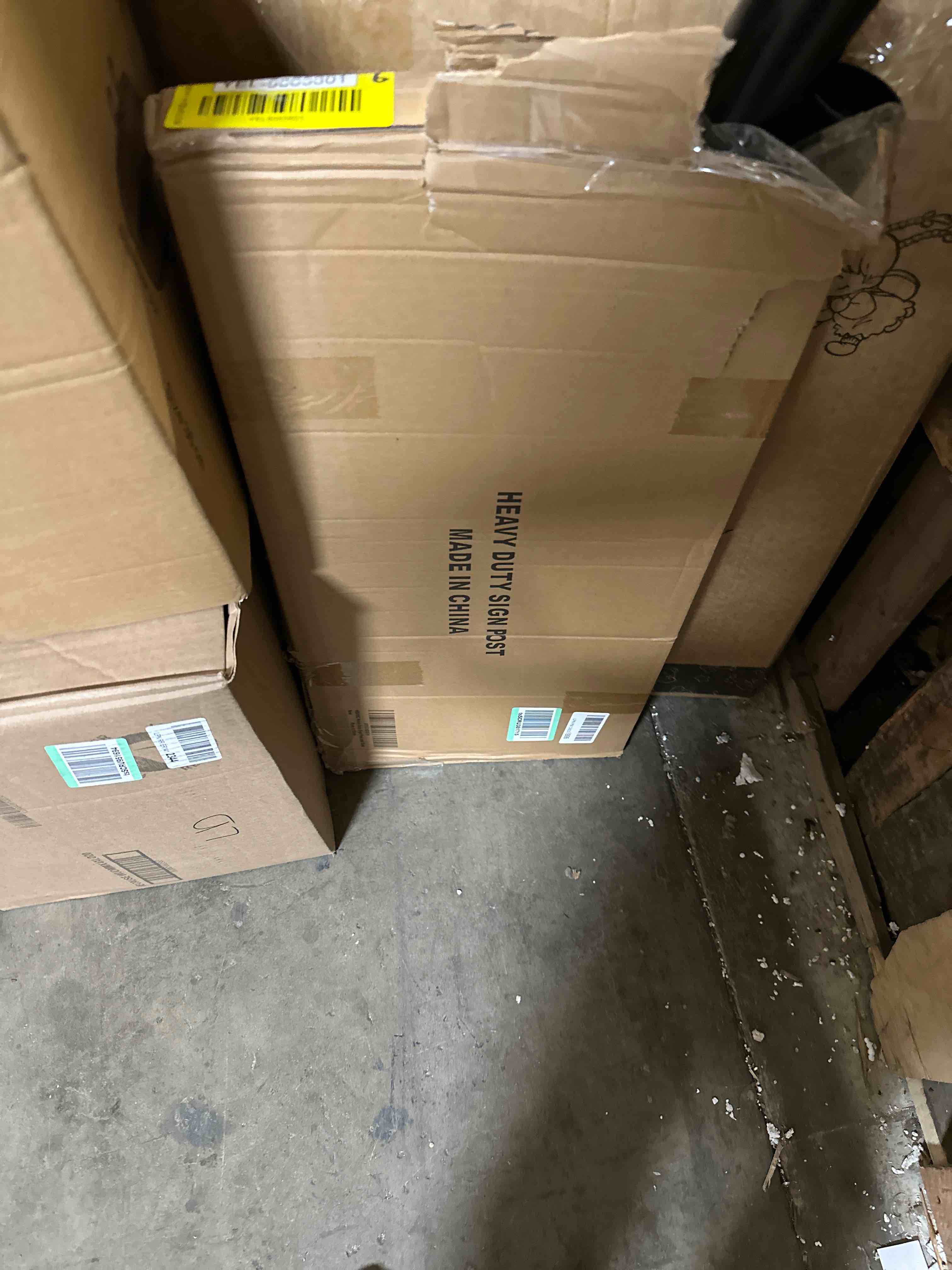 SmartSign "Flexible White Square Sign Post with Black Base" | 8 Feet