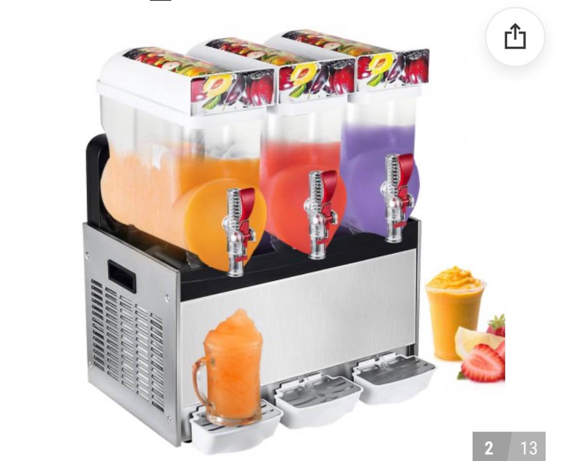 VEVOR Commercial Slushy Machine, 15L x 3 Tank Frozen Drink Machine ...