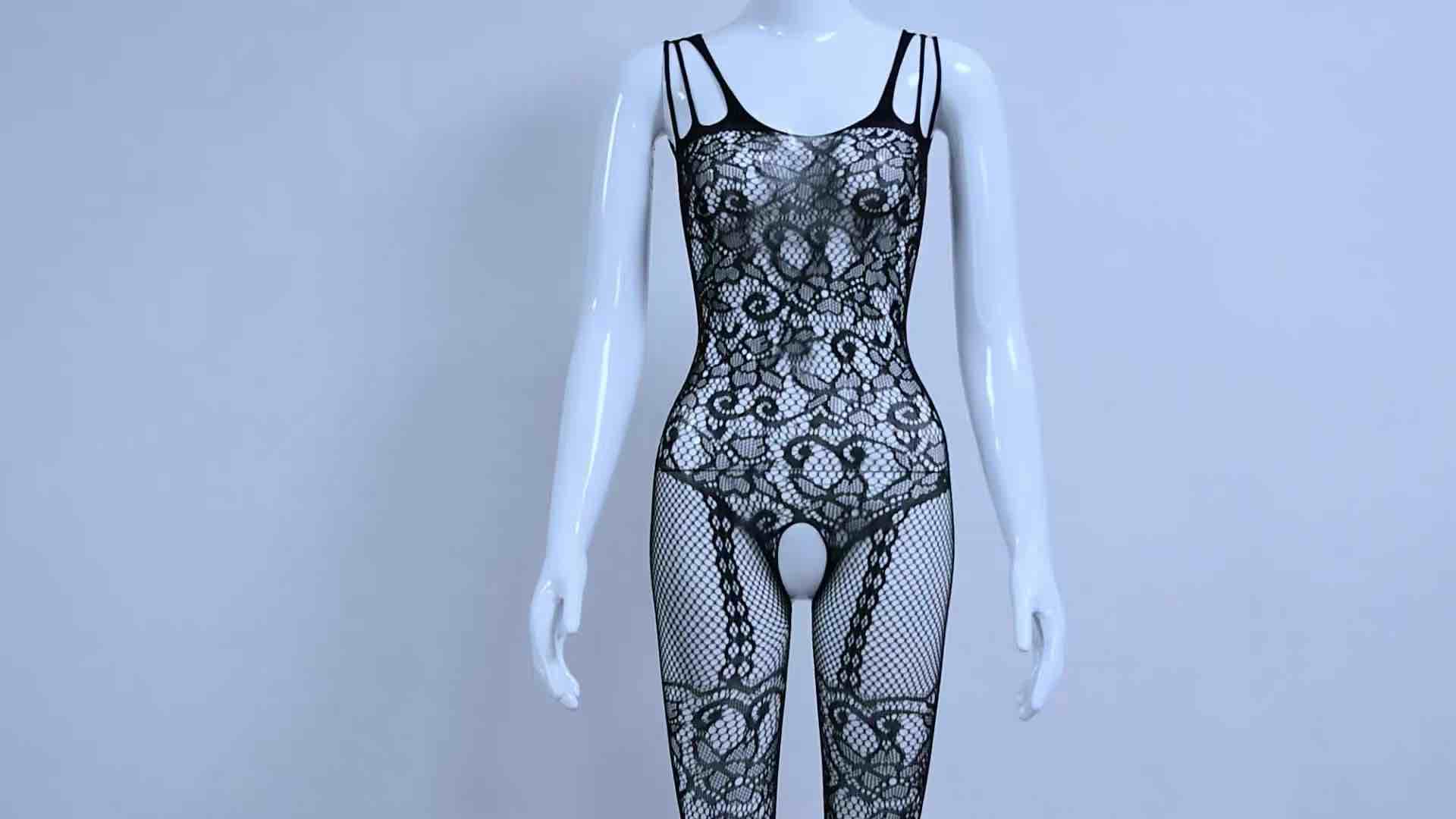 KINNKYUU Womens Fishnet Bodystocking Plus Size Crotchless Bodysuit Sexy ...