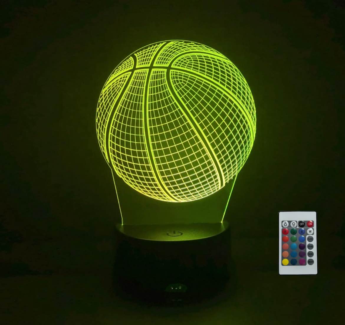 3D Basketball Night Light, Sports Illusion Table Lamp with 16 Colors ...