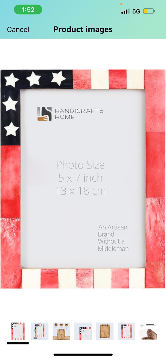 HANDICRAFTS HOME American Flag USA Picture Frame, Veteran Memories ...