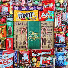 CHRISTMAS CANDY CARE PACKAGE LOADED GIFT BOX Filled With Milk Chocolate ...