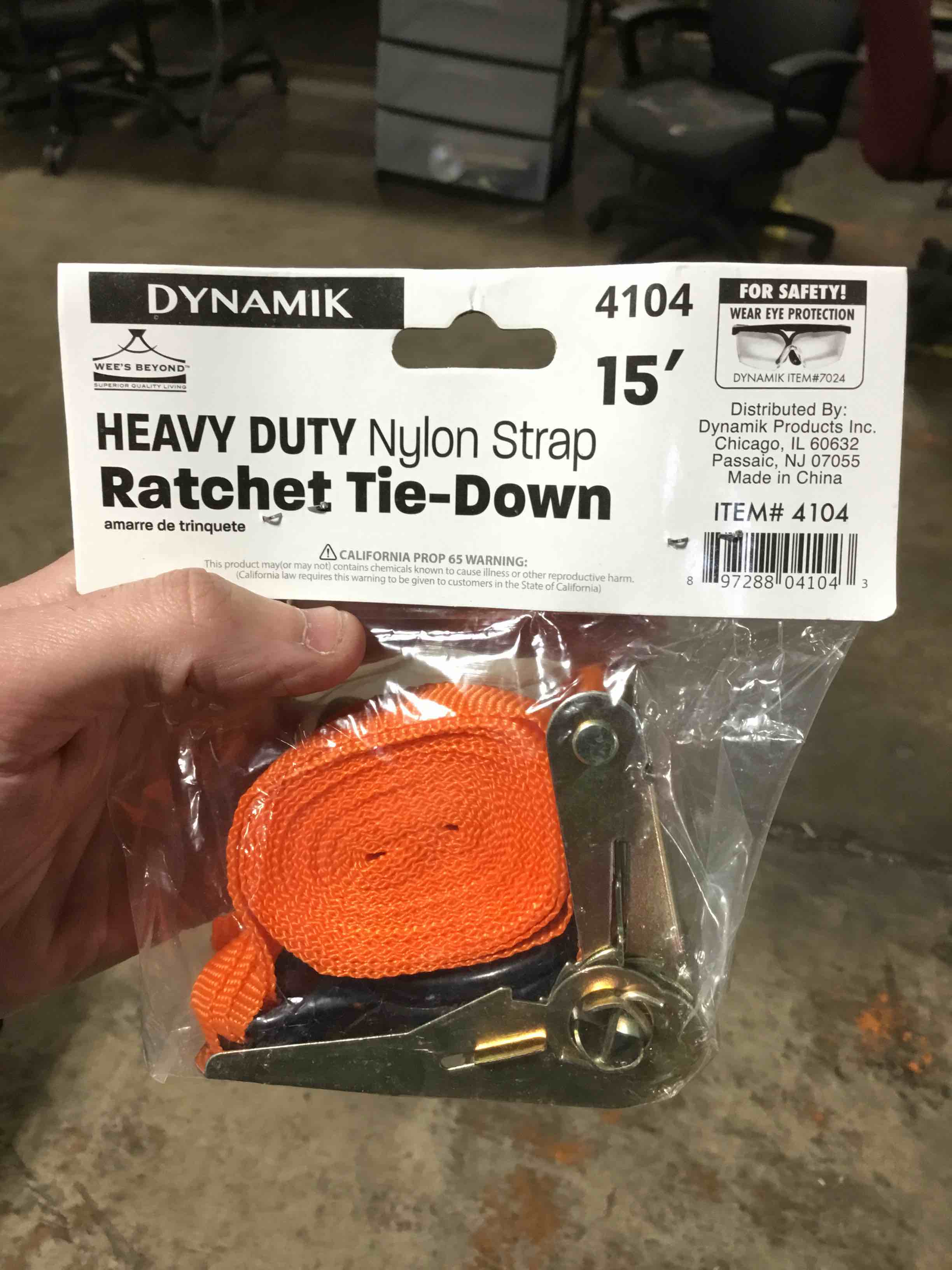 Ratchet Tie Down 1" X 15ft Drop Forged Heat Treated Vinyl Coated "s" Hooks