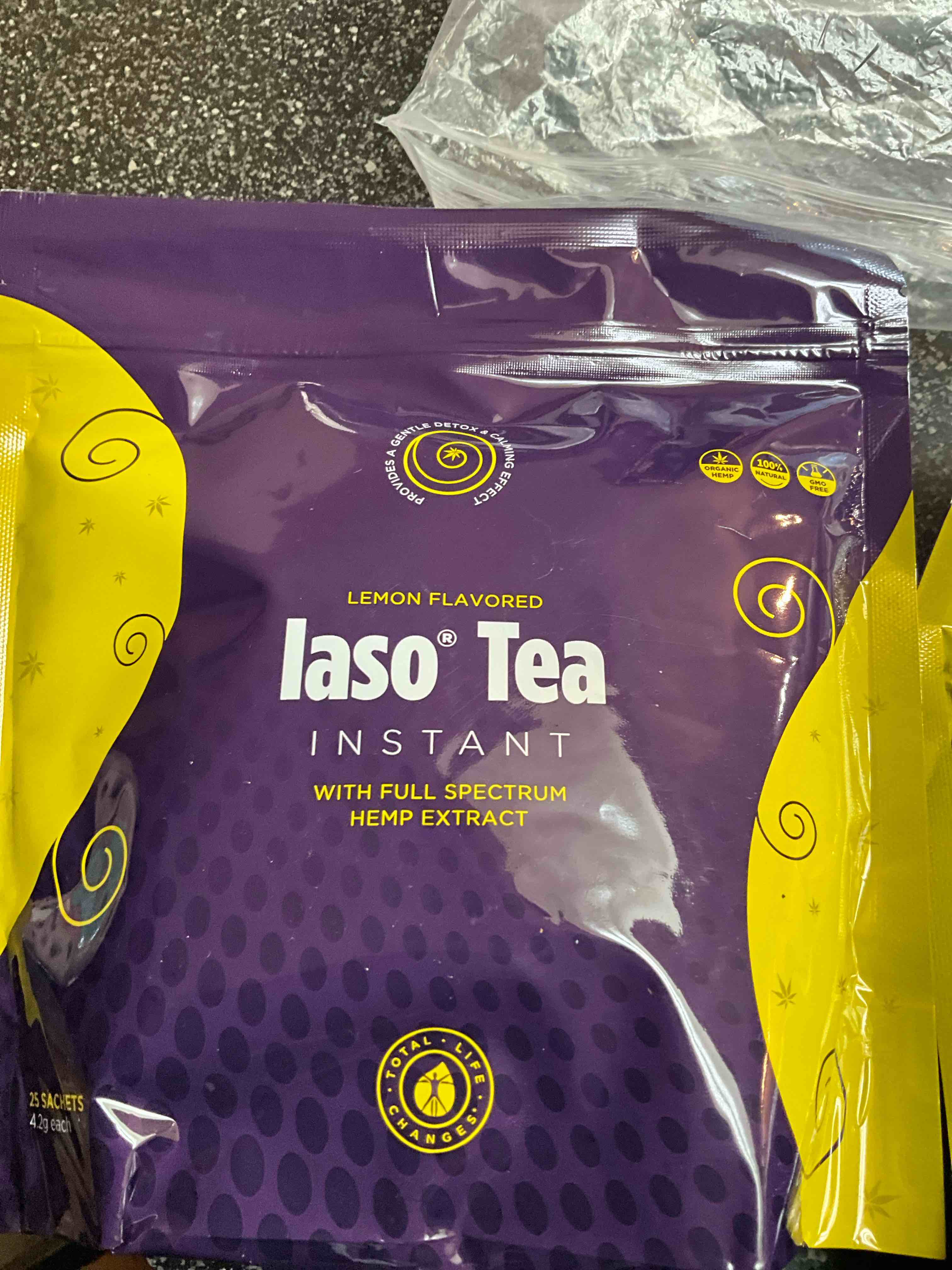 Laso Tea Instant - Lemon flavored - full spectrum hemp extract - 25 sachets