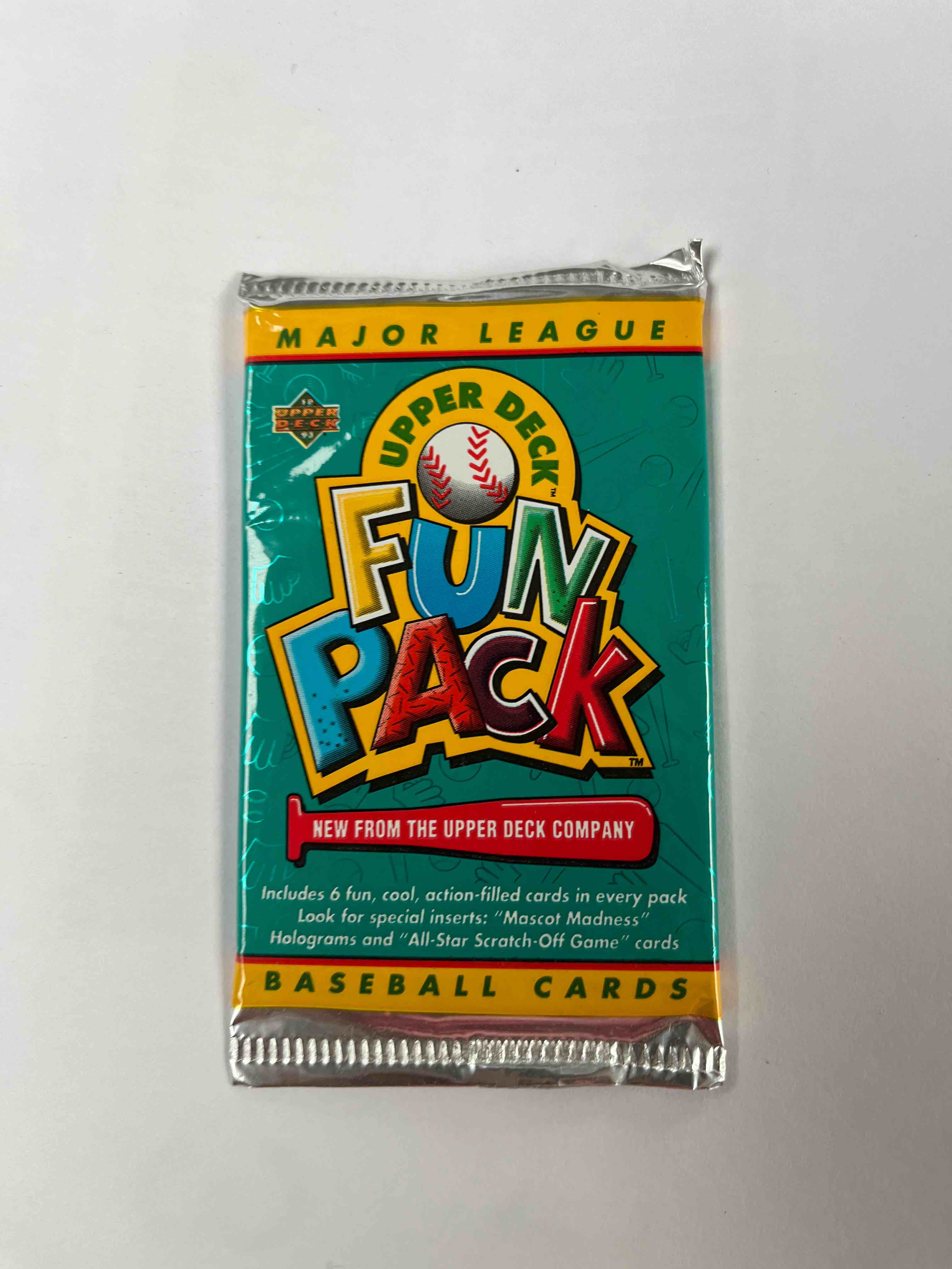 1993 UPPER DECK FUN PACK - UNOPENED WAX BASEBALL CARD PACK