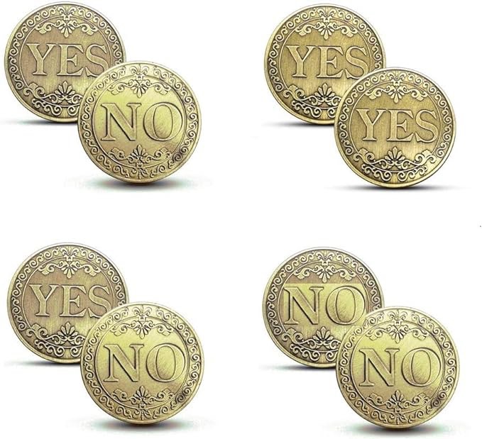SPRMUD Never Lose Yes No Coins 4 PCS Flipping Challenge Coin Souvenir ...