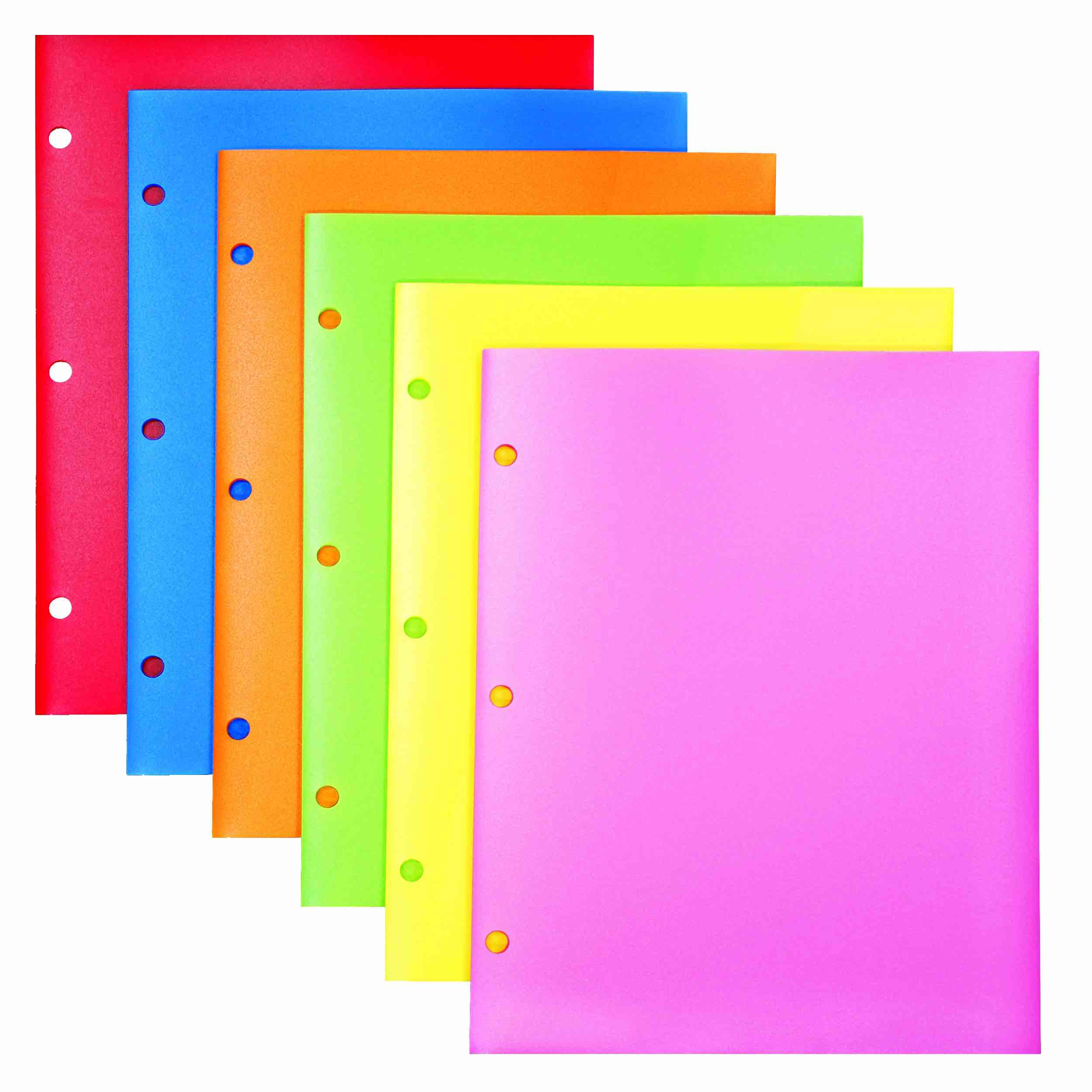 MAKHISTORY Plastic 4 Pocket Folders with Clear Front Cover- 6PCS, 2 ...