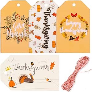 Happy Thanksgiving Day Gift Tags - 40PCS Give Thanks Gift Tags - Tags ...