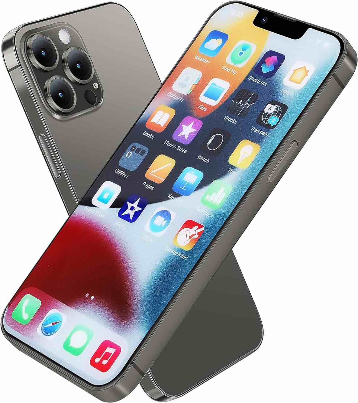 Blue Blackscreen Dummy Fake iPhone 13 Pro Max Prop Phone for Kids ...