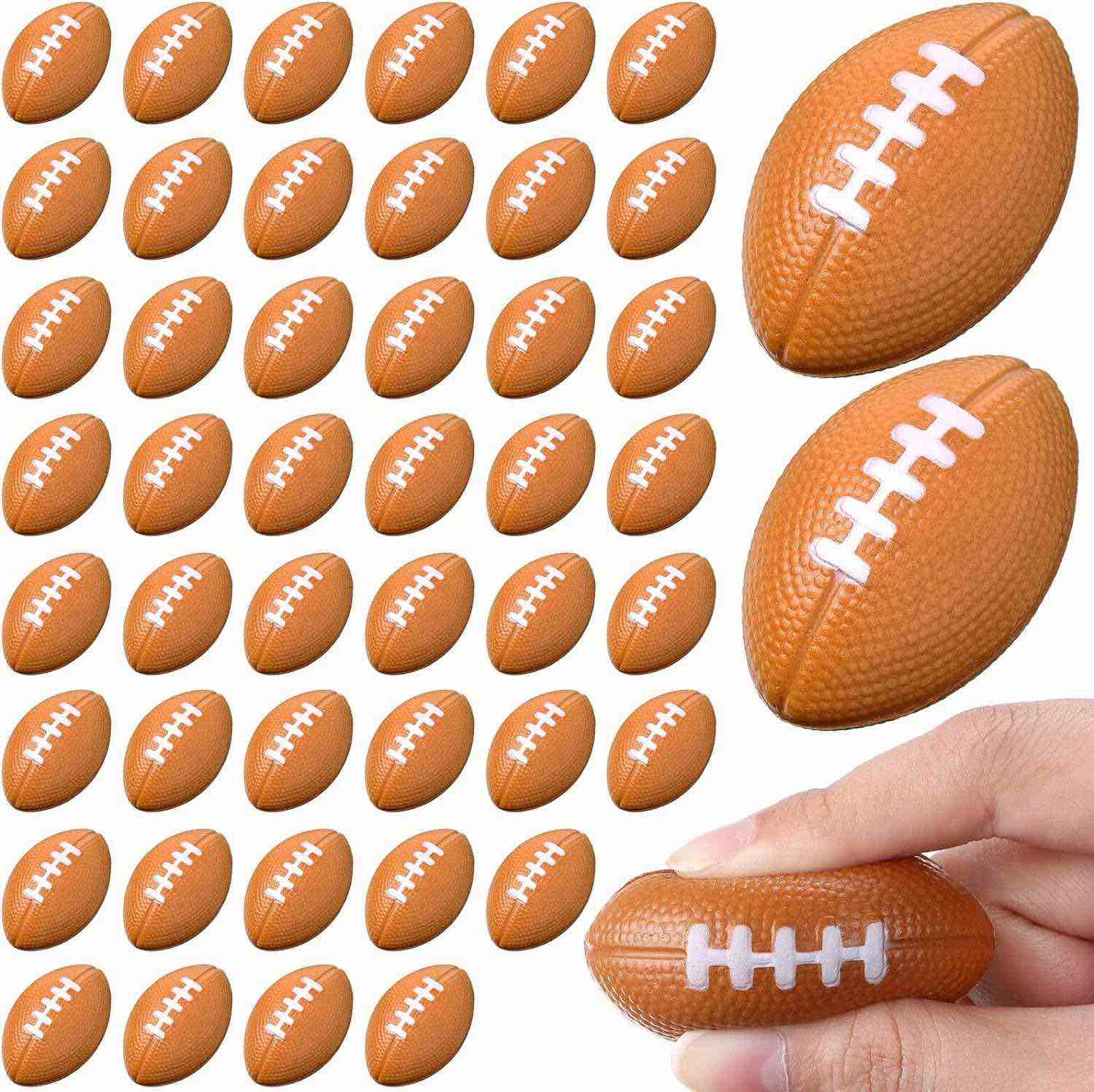 60 pcs Football Stress Ball Bulk, 2.2'' Mini Football, Foam Football ...