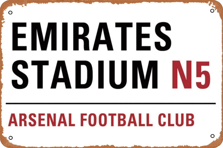 Arsenal Street Sign: “Emirates Stadium N5” Metal Tin Vintage Sign ...