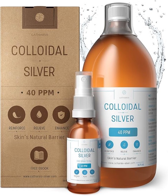Premium 100% Natural Colloidal Silver 34oz 40 PPM+ Spray to Fill ...