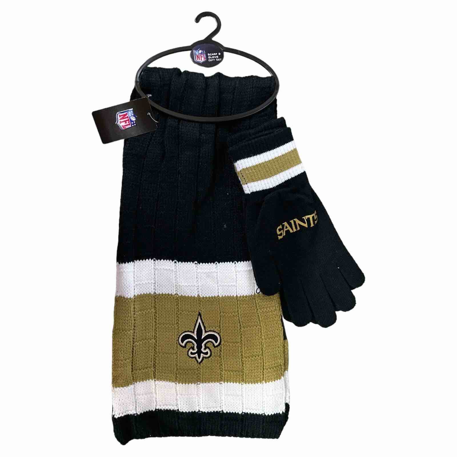 New Orleans Saints Cold Weather Knit Scarf and Glove Set