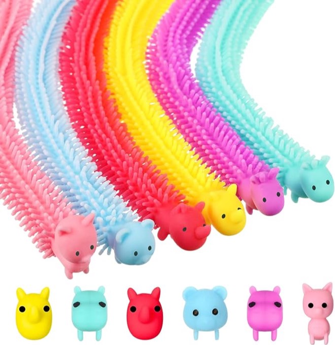 Chivao 12 Pack Stretchy Strings Fidget Toys with Cute Animal Faces ...