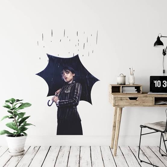 Removable Addams Poster Wall Sticker Wednesday Wall Mural Decal Peel ...