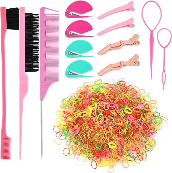 DEEKA 4 Pcs Rubber Band Cutter for Hair, 1500pcs Colorful Mini Rubber ...