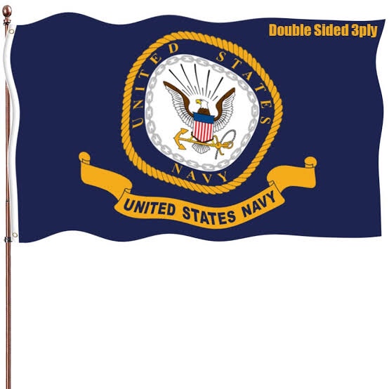 US Navy Emblem Flag 12X18 Outdoor Double Sided 3ply- Heavy Duty ...