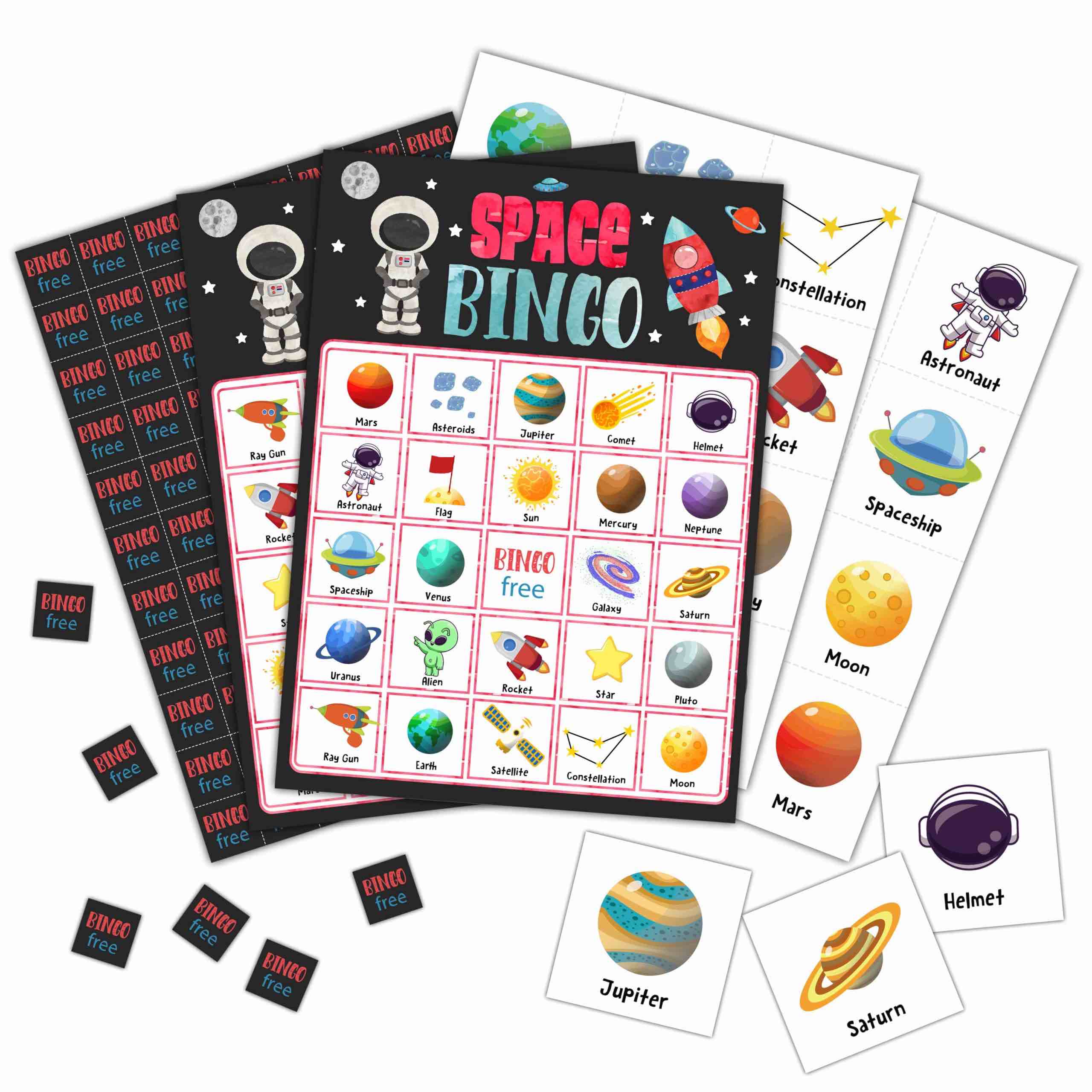 entdate Space Bingo Game, Solar System Bingo Card, Space Theme Birthday ...