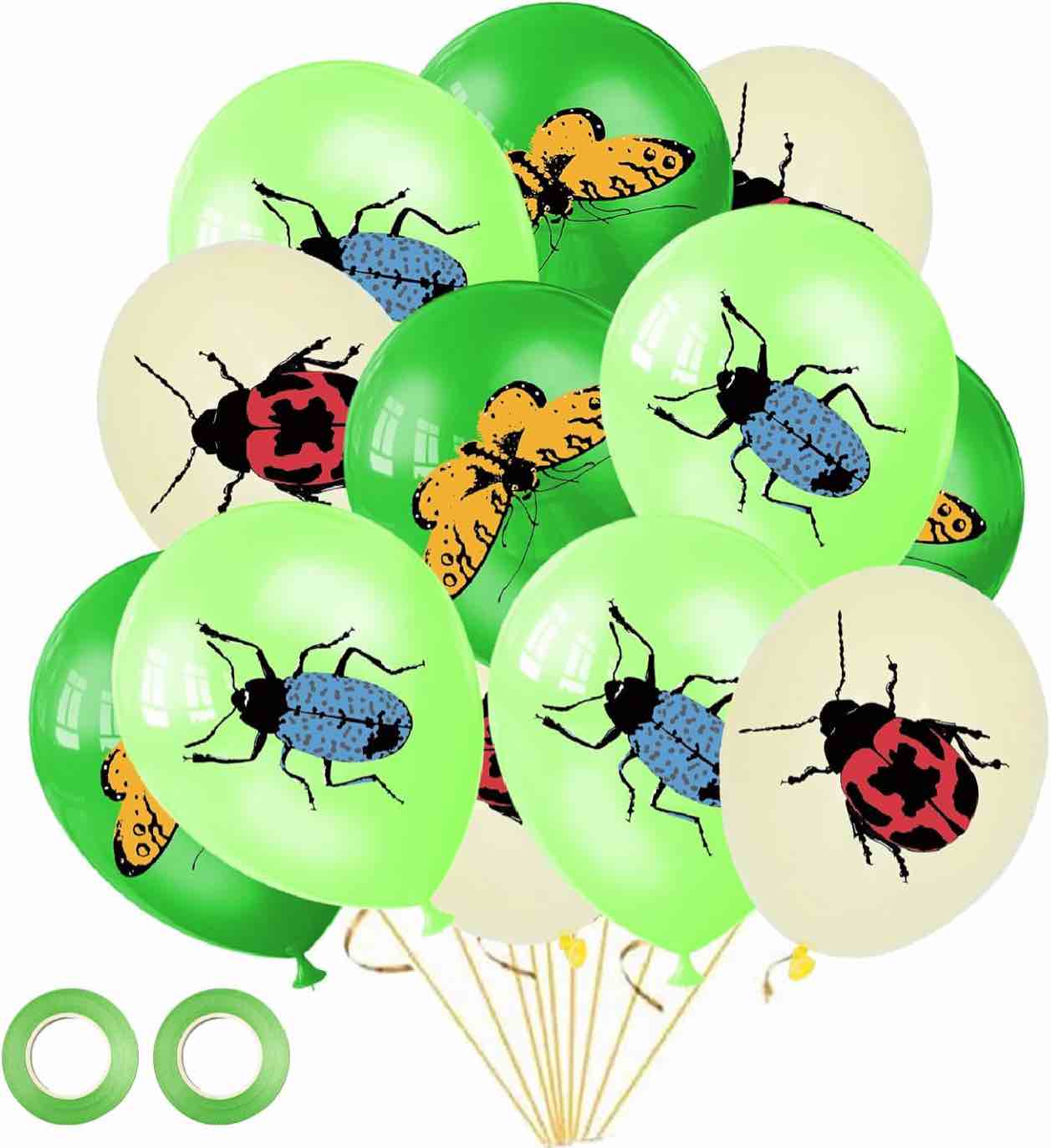 YUEEBDFF 45 Pcs Bug Birthday Party Supplies, Insects Latex Balloons ...