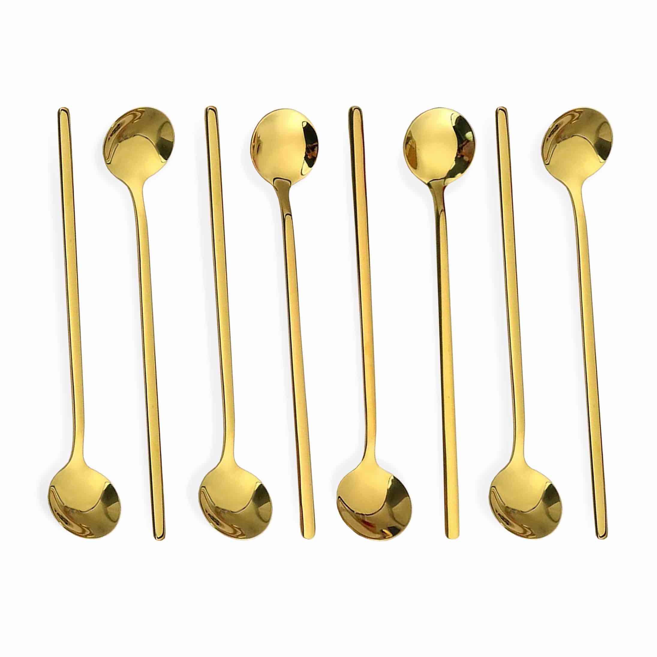 Espresso Gold Plated Small Coffee Spoons with Long Handle for Stirring ...