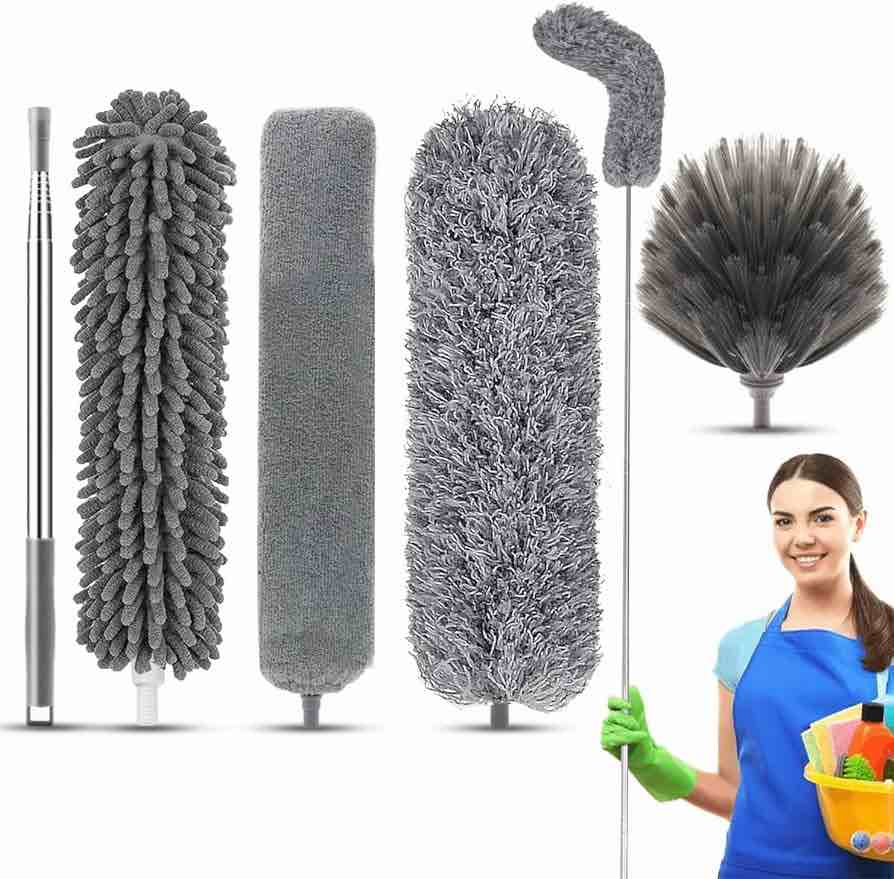 Feather Dusters with Extension Pole, 5Pcs Microfiber Dusters for ...