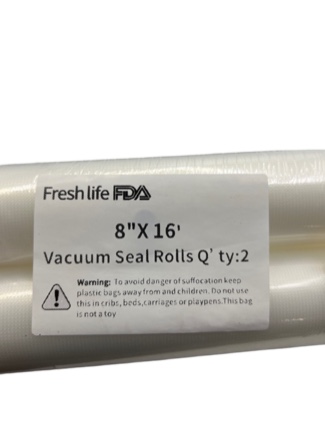 Fresh life FDA Vacuum Seal Rolls 8” x 16’ (2 Pack)