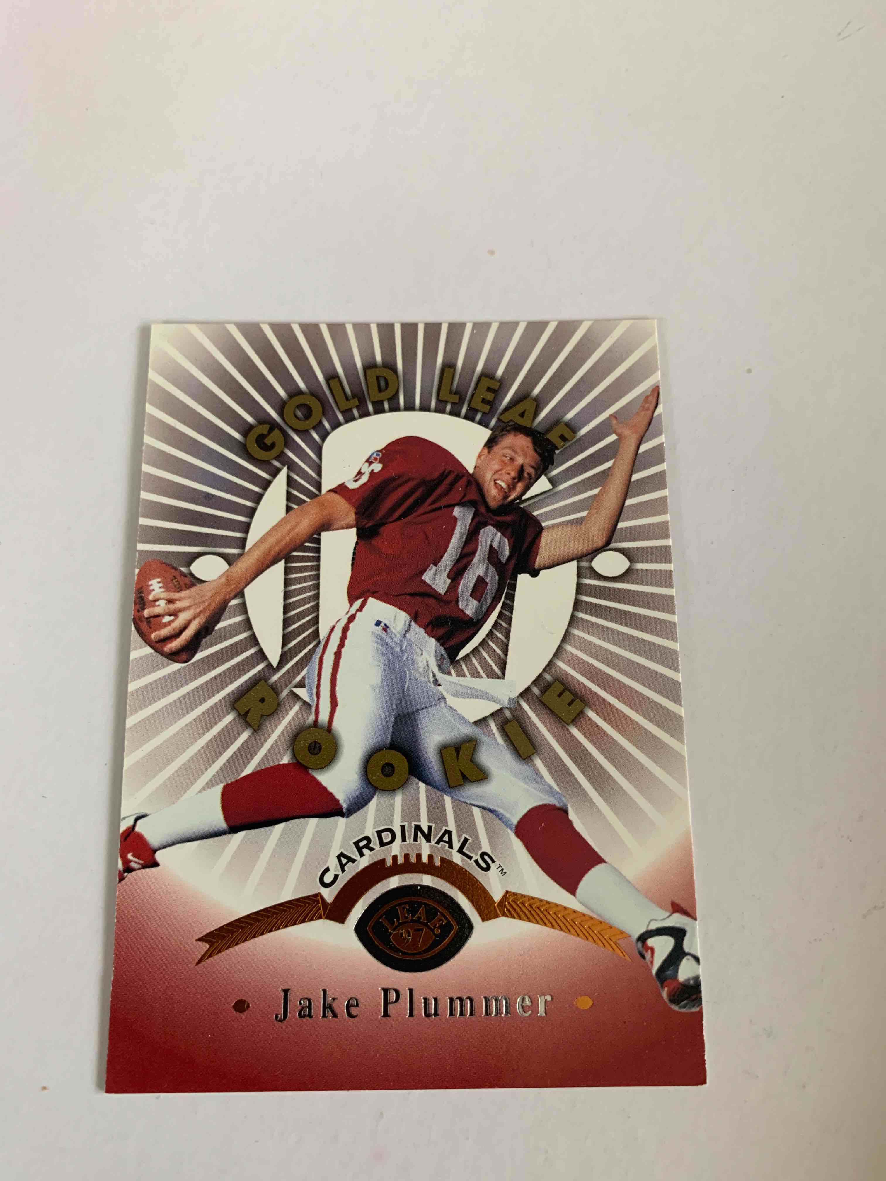 1997 Leaf Football #162, Jake Plummer Gold Leaf Rookie Card