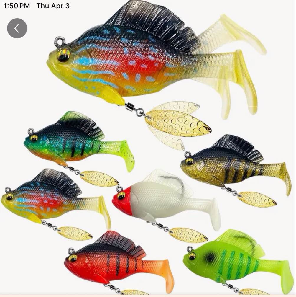 6pcs Pre-Rigged Jig Head Soft Fishing Lures, Paddle Tail Swimbaits with ...