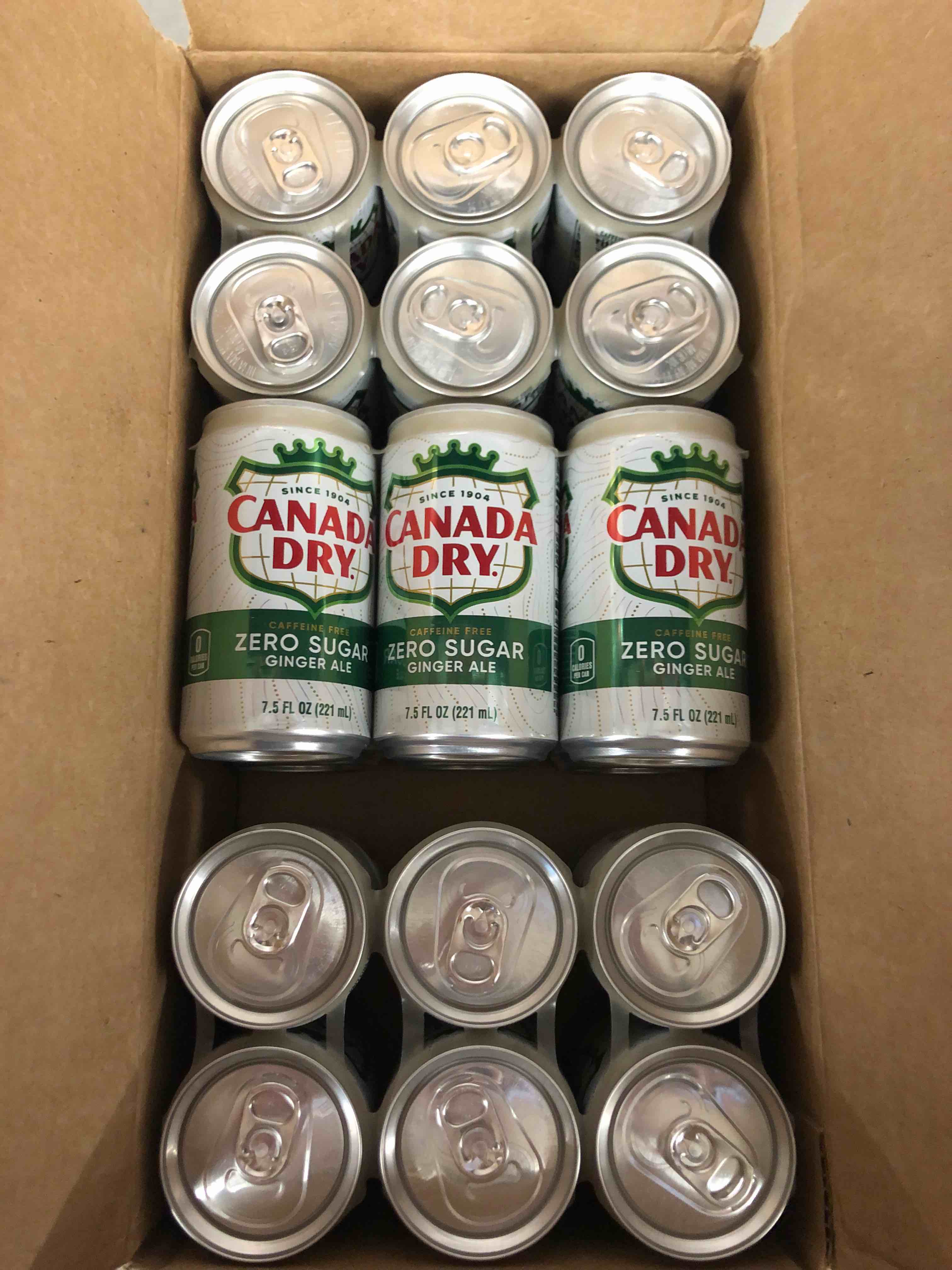 Canada Dry zero sugar 7.5 Oz mini can pack 18