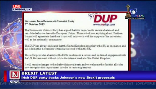 Brexit: Northern Irish DUP Party Throws Weight Behind Johnson’s New ...