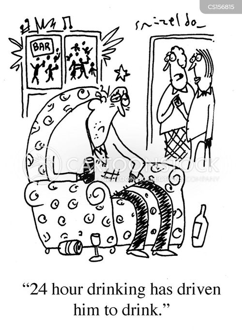 24 Hour Drinking Cartoons and Comics - funny pictures from CartoonStock