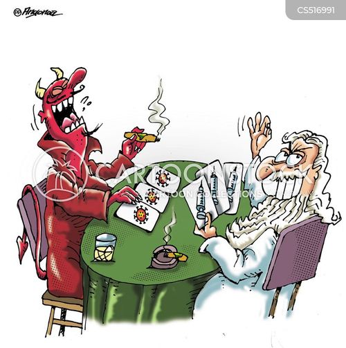 God And Devil Playing Poker