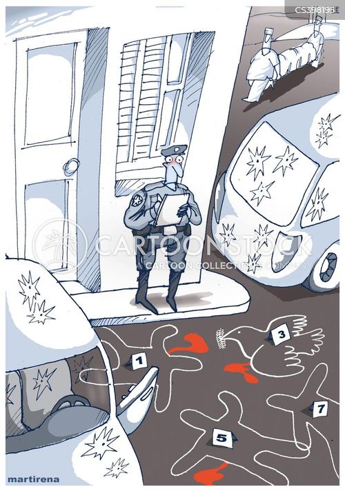 Murder Crime Scene Cartoon