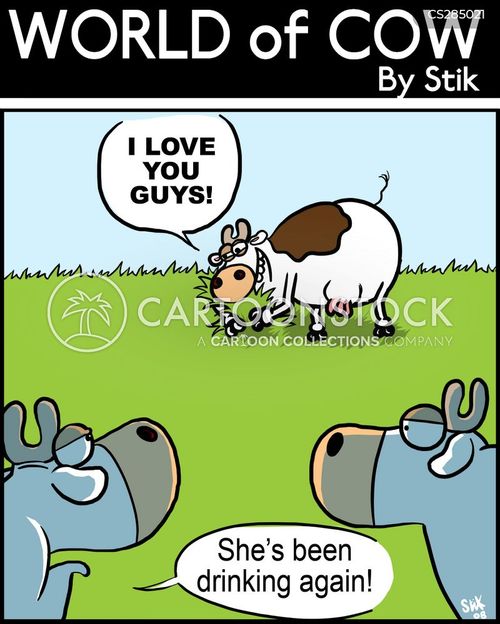 Drunken Cow Cartoons and Comics - funny pictures from CartoonStock