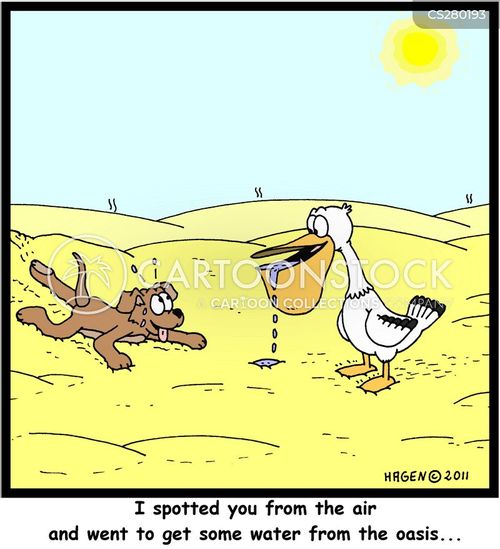 Cartoons und Karikaturen mit Dehydratation