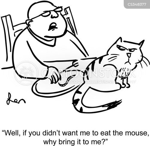 Cat Eating Mouse Drawing