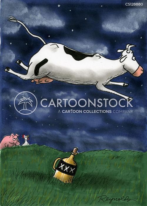 Cartoon Cow Jumping Over The Moon