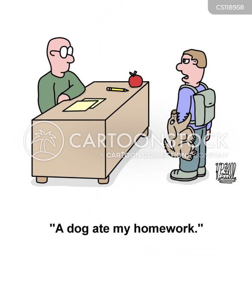 Dog Ate Homework Cartoons and Comics - funny pictures from CartoonStock