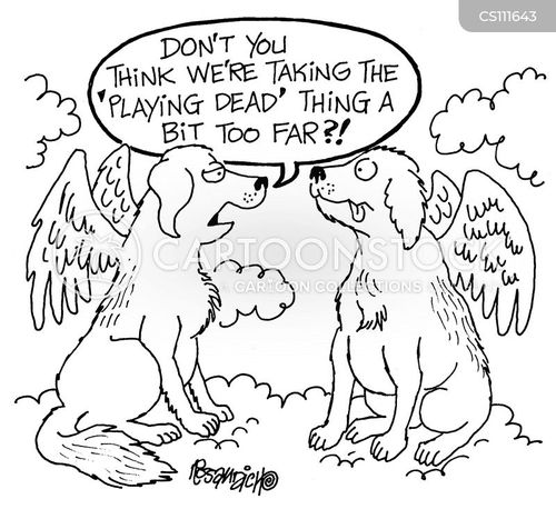 Dog Playing Dead Cartoons and Comics - funny pictures from CartoonStock