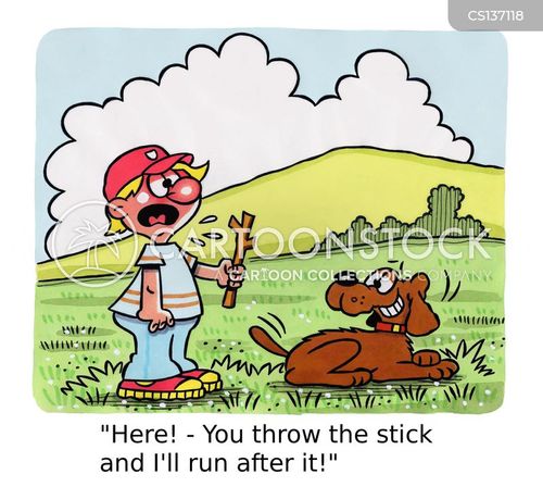 Fetching Sticks Cartoons and Comics - funny pictures from CartoonStock
